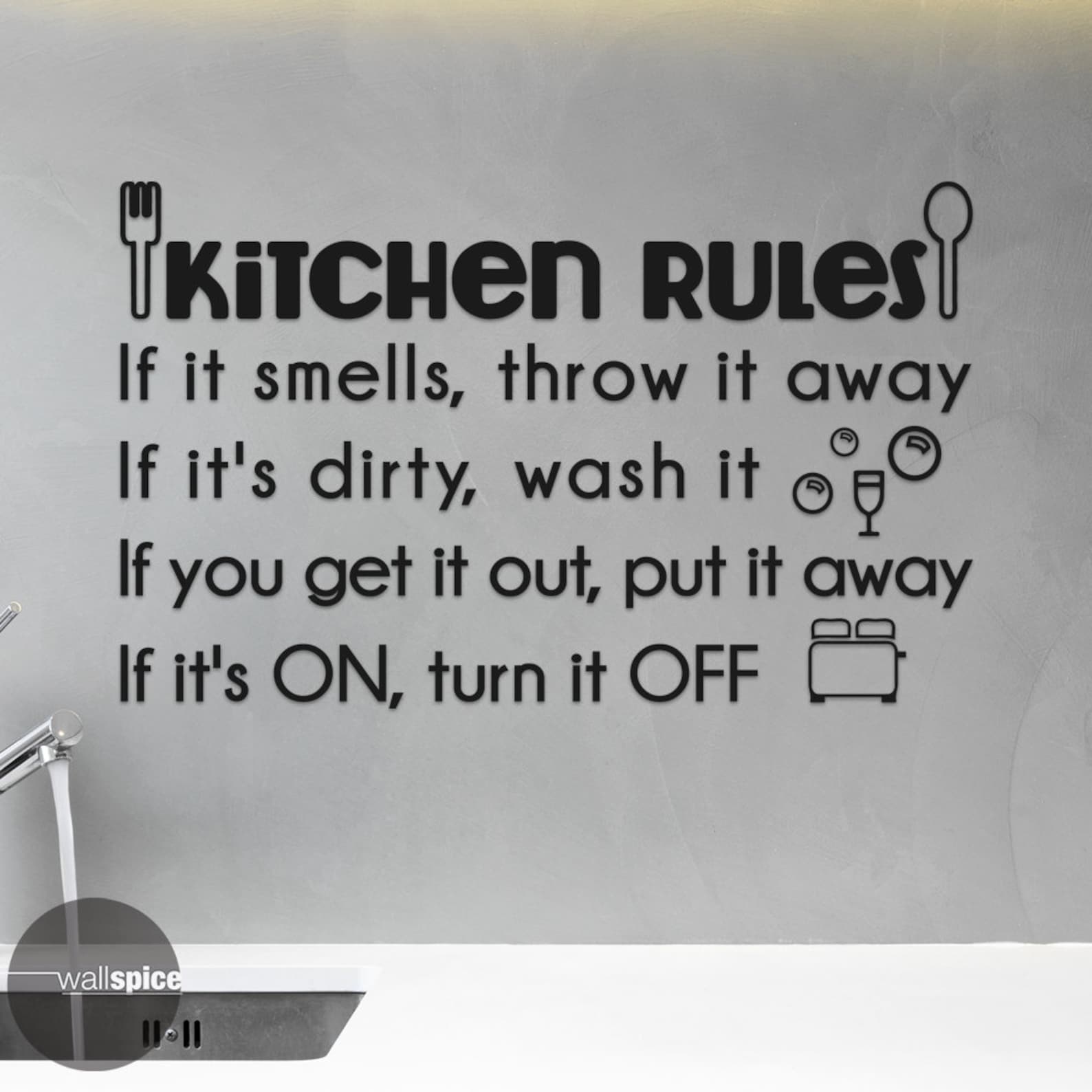 Kitchen Rules Vinyl Wall Decal Sticker - Etsy