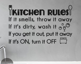 Kitchen Wall Quote our Kitchen Rules Wall Art - Etsy