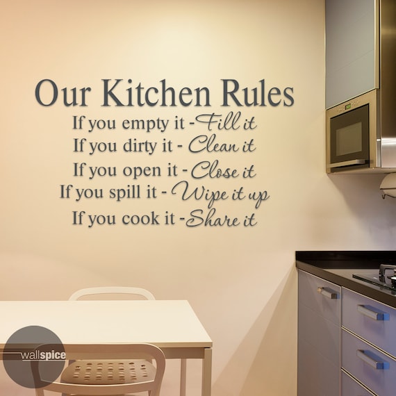 Our Kitchen Rules Fill It Clean It Close It Wipe It up Share | Etsy