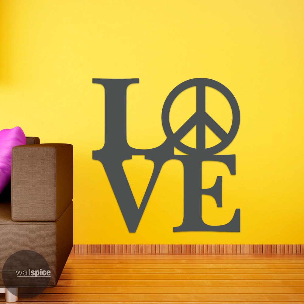 Love Peace Sign Symbol Vinyl Wall Decal Sticker - Etsy