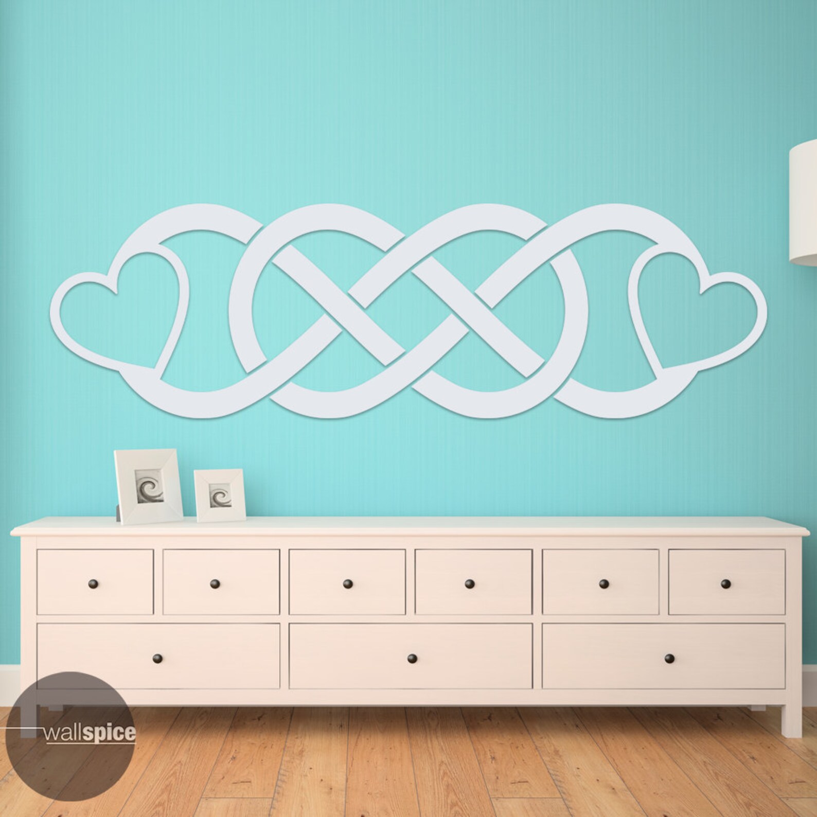 Double Infinity Symbol With Hearts Vinyl Wall Decal Sticker | Etsy
