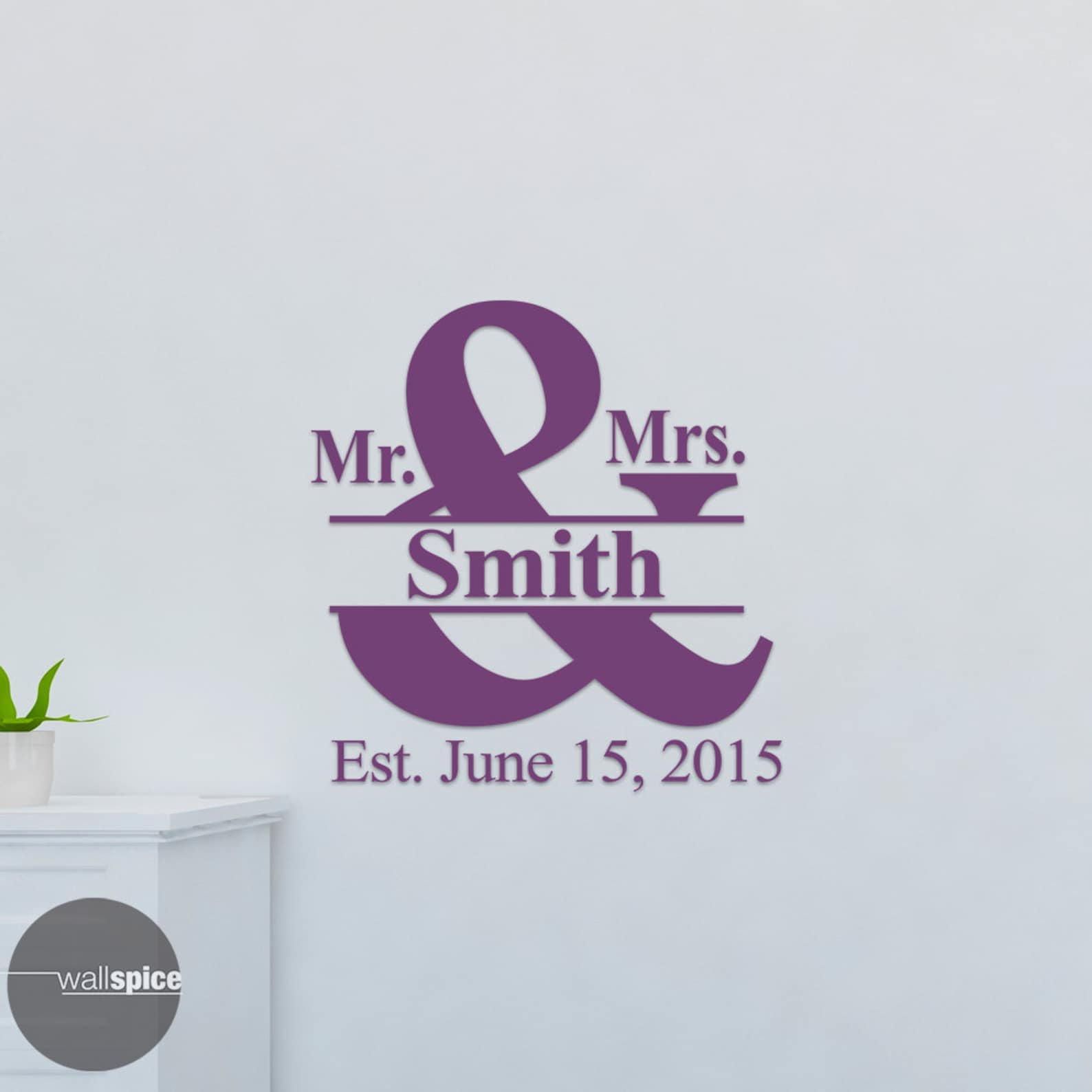 Personalized Mr and Mrs Vinyl Wall Decal Sticker Wedding - Etsy