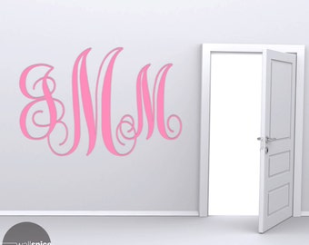 Circular Vine Interlocking Monogram Letters Initials Vinyl | Etsy