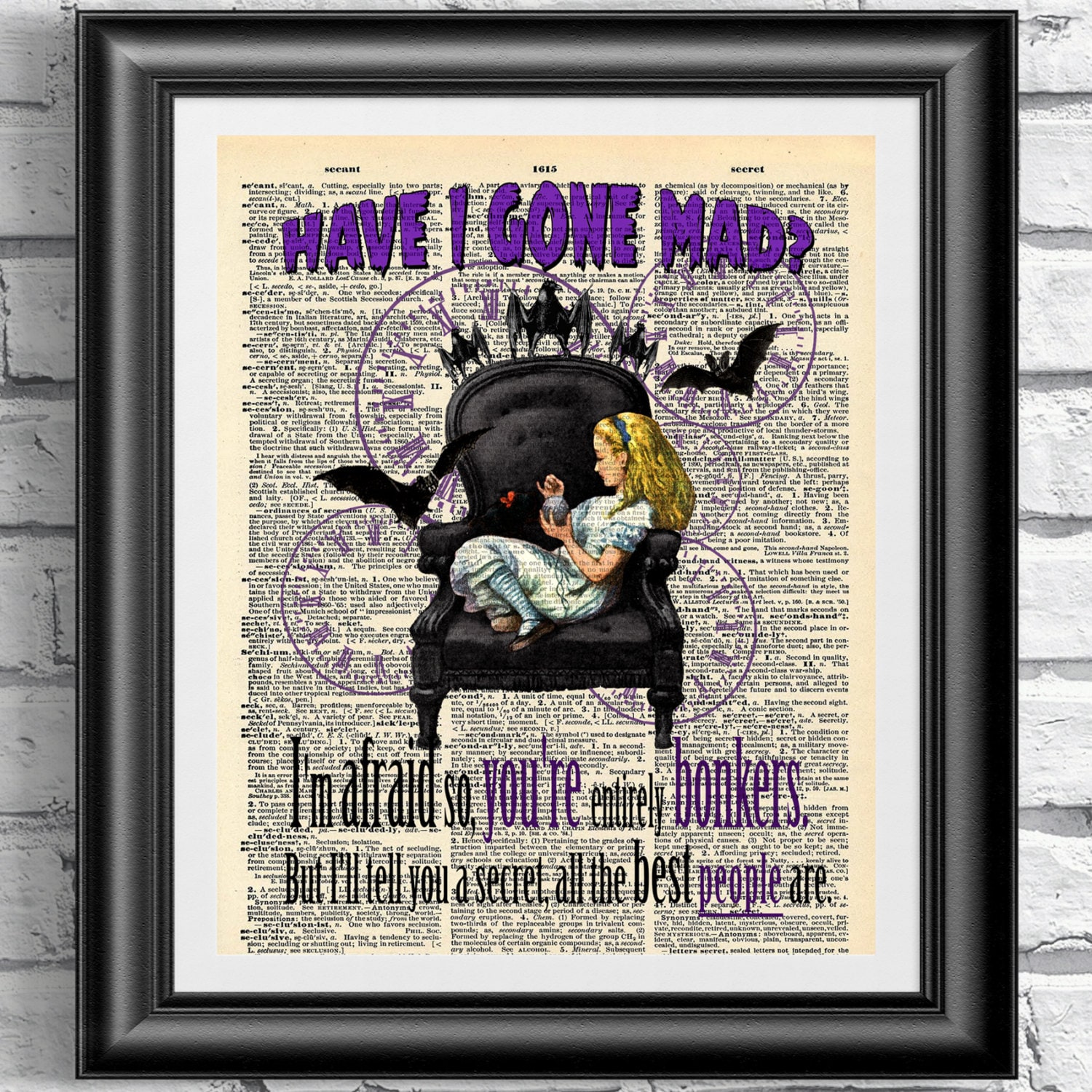 Dictionary Art Print on Antique Book Page. Vintage Artwork | Etsy