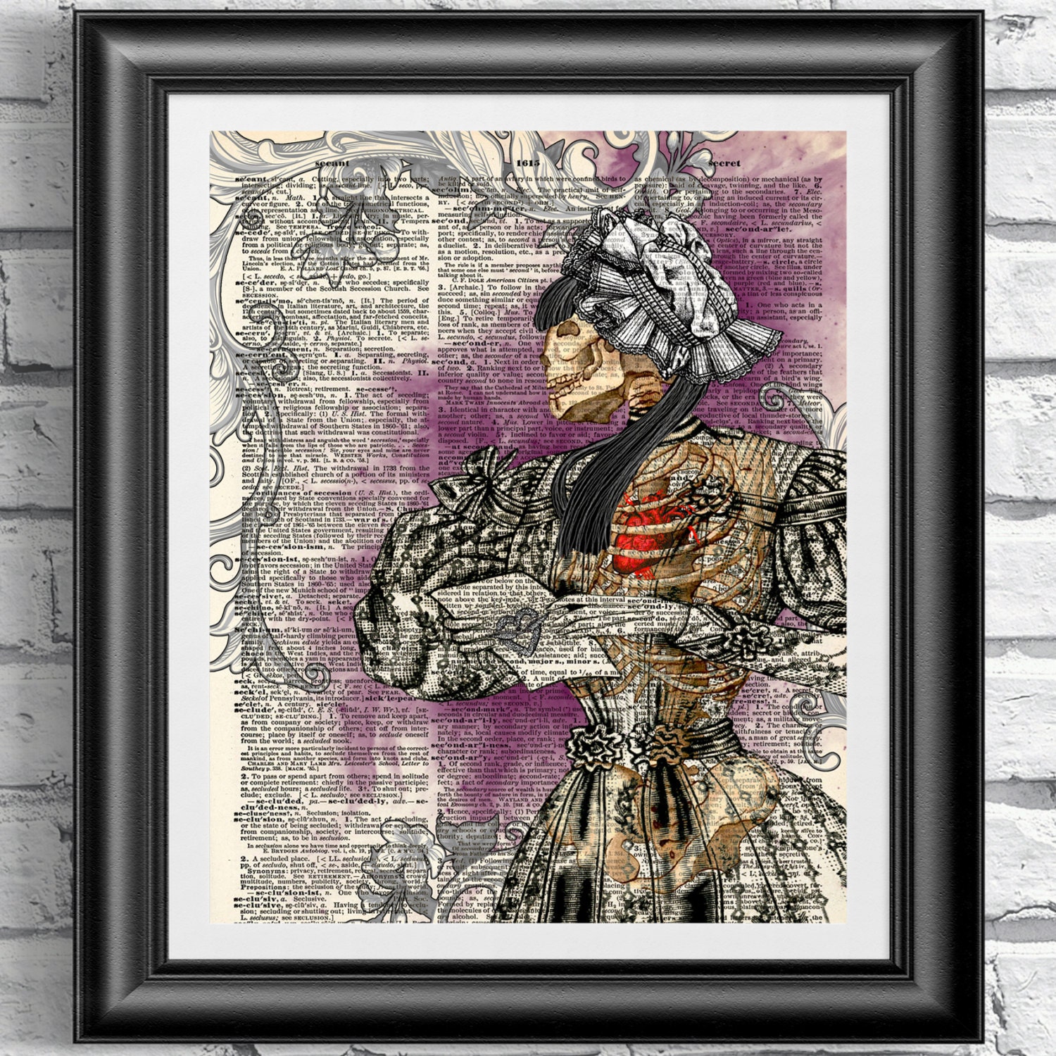 Gothic Victorian Anatomical Lady Skeleton. Art Print on | Etsy India