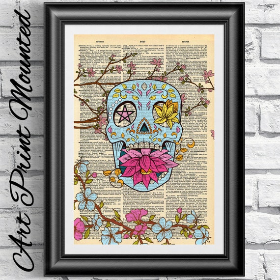 Art Print on Antique Dictionary Book Page Mounted. Day of the | Etsy