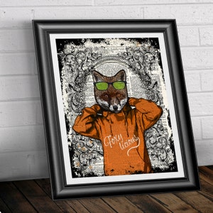 Fox Dictionary Book Page Print Hipster Animal Art Print on - Etsy