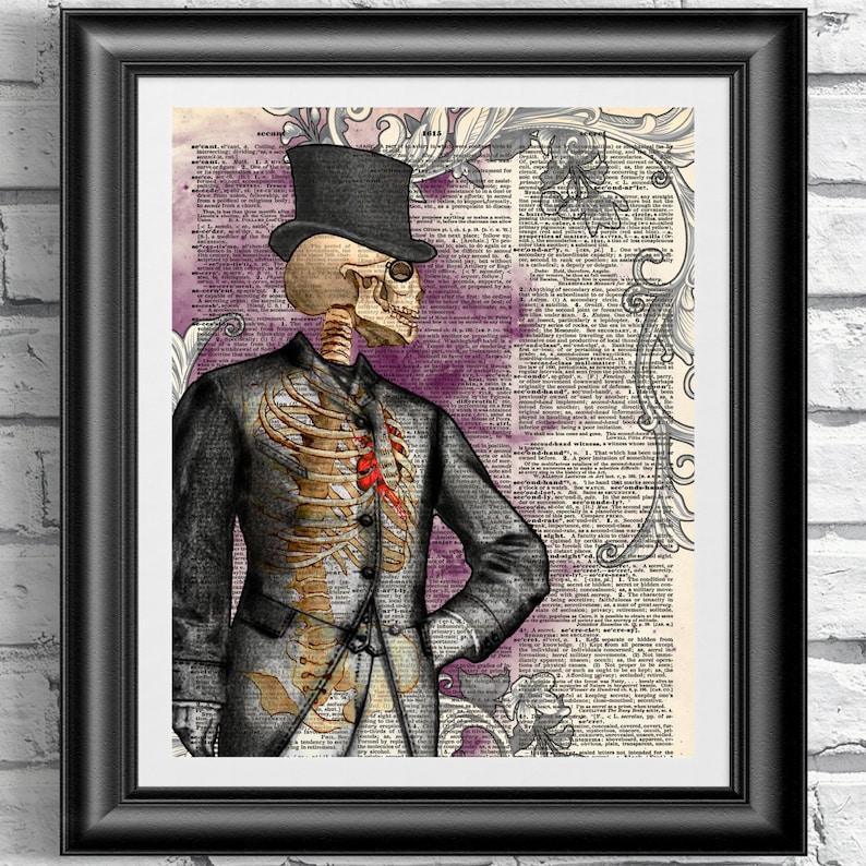 Gothic Victorian Anatomical Skeleton Gentleman. Art Print on - Etsy
