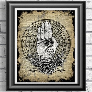Witchcraft Wiccan Print - Pagan Decor - Palm Art Work Home Decor ...