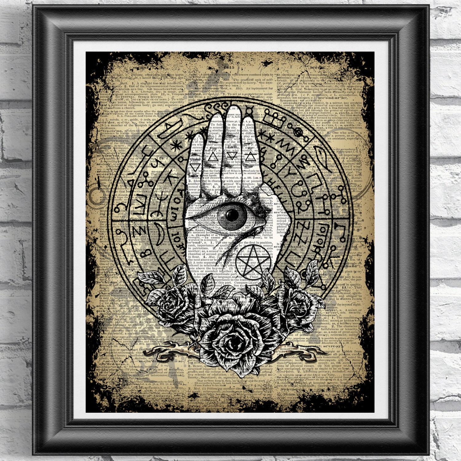 Witchcraft Wiccan Print Pagan Decor Palm Art Work Home - Etsy