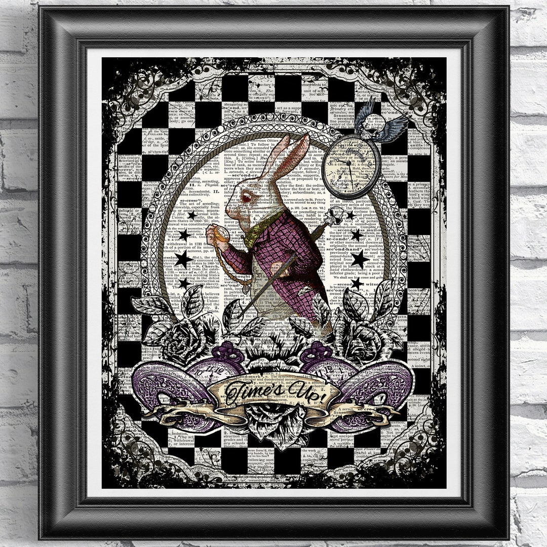 Alice in Wonderland Print Alice in Wonderland Decor White Rabbit Print ...