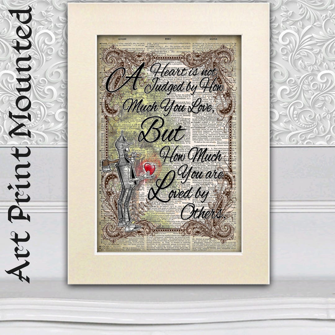 The Wizard of Oz, Tin Man, Quote, Home Decor, Poster Print on Antique ...
