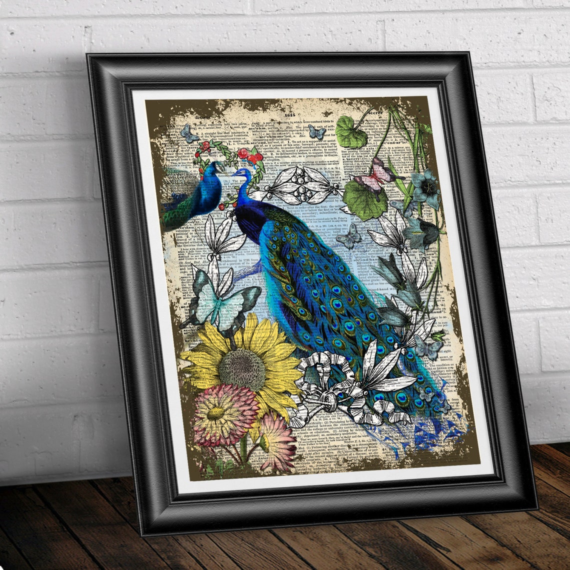 Peacock Dictionary Print Peacock Wall Decal Peacocks in Love - Etsy