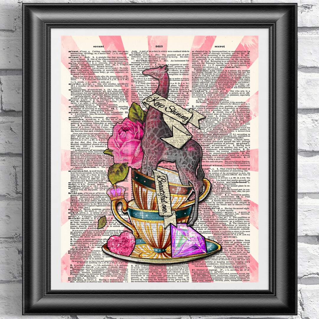 Dictionary Book Art Giraffe, Goth Print, Diamond Print, Wall Decor ...