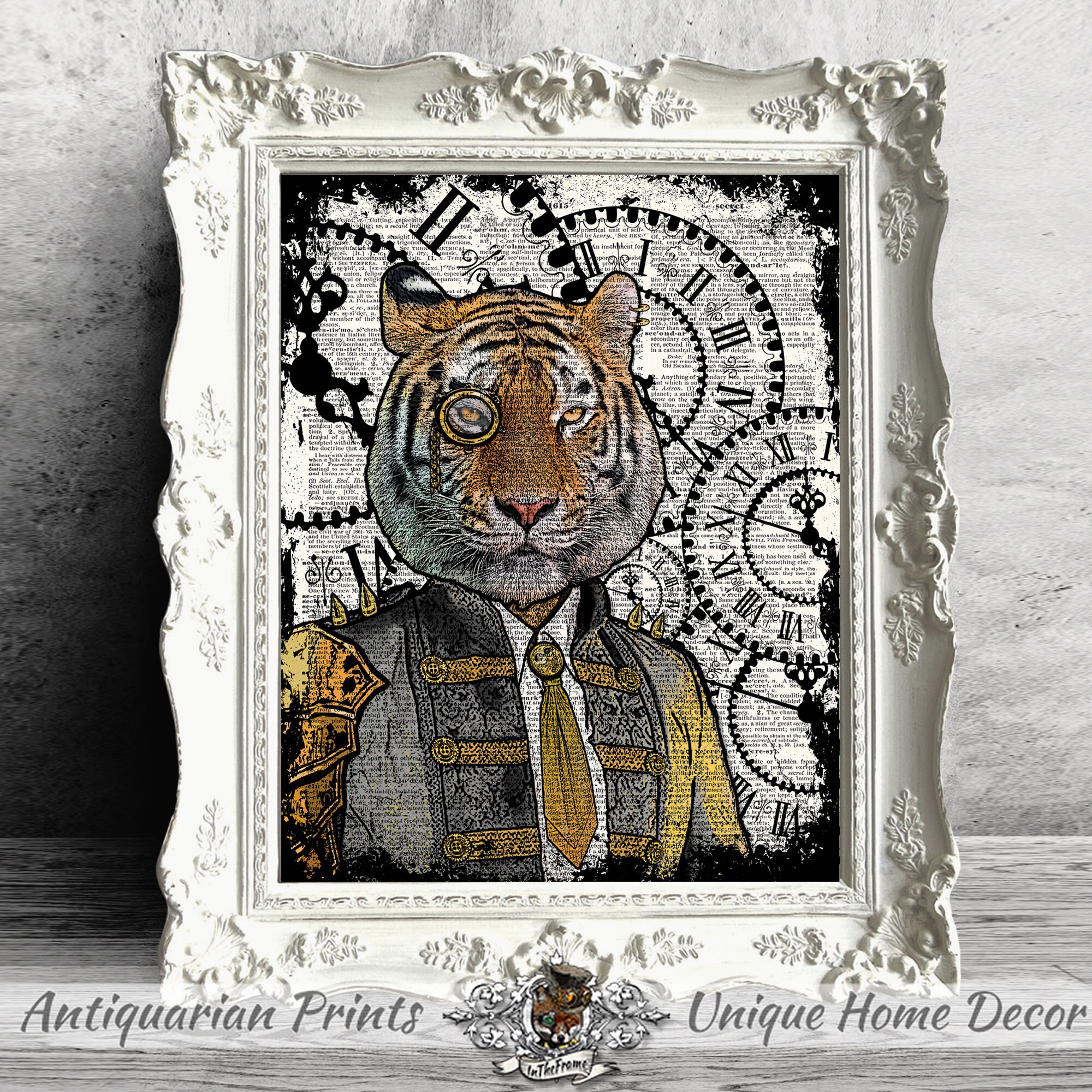 Steampunk Tiger Art Print Wall Decor, Tiger Poster Artwork, Kids ...
