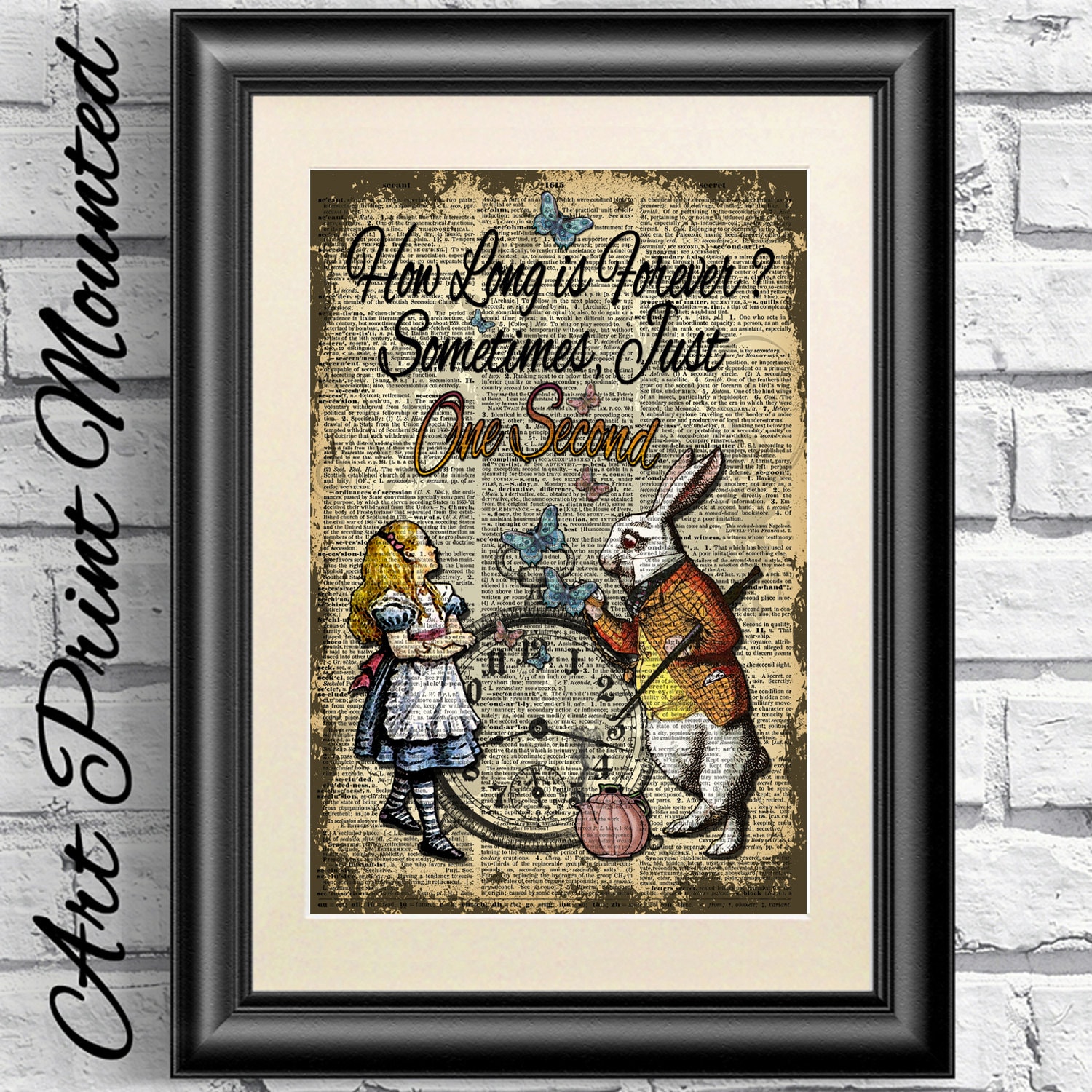 Alice in Wonderland Print, White Rabbit Print, Dictionary Book Page ...