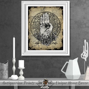 Witchcraft Wiccan Print - Pagan Decor - Palm Art Work Home Decor ...