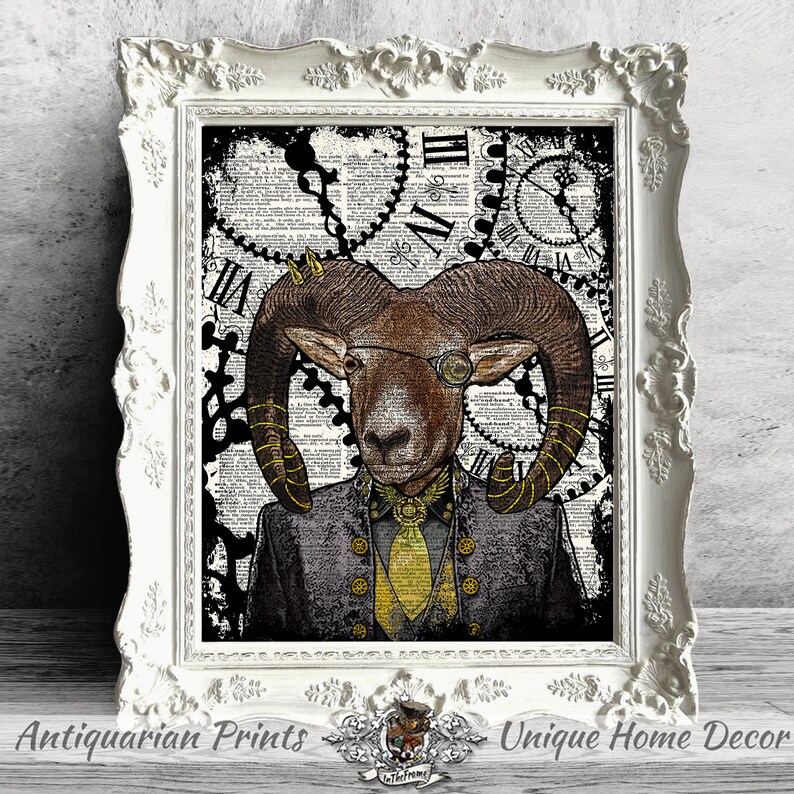 Ram Sheep Art Print Wall Art / Steampunk Wall Decor on - Etsy