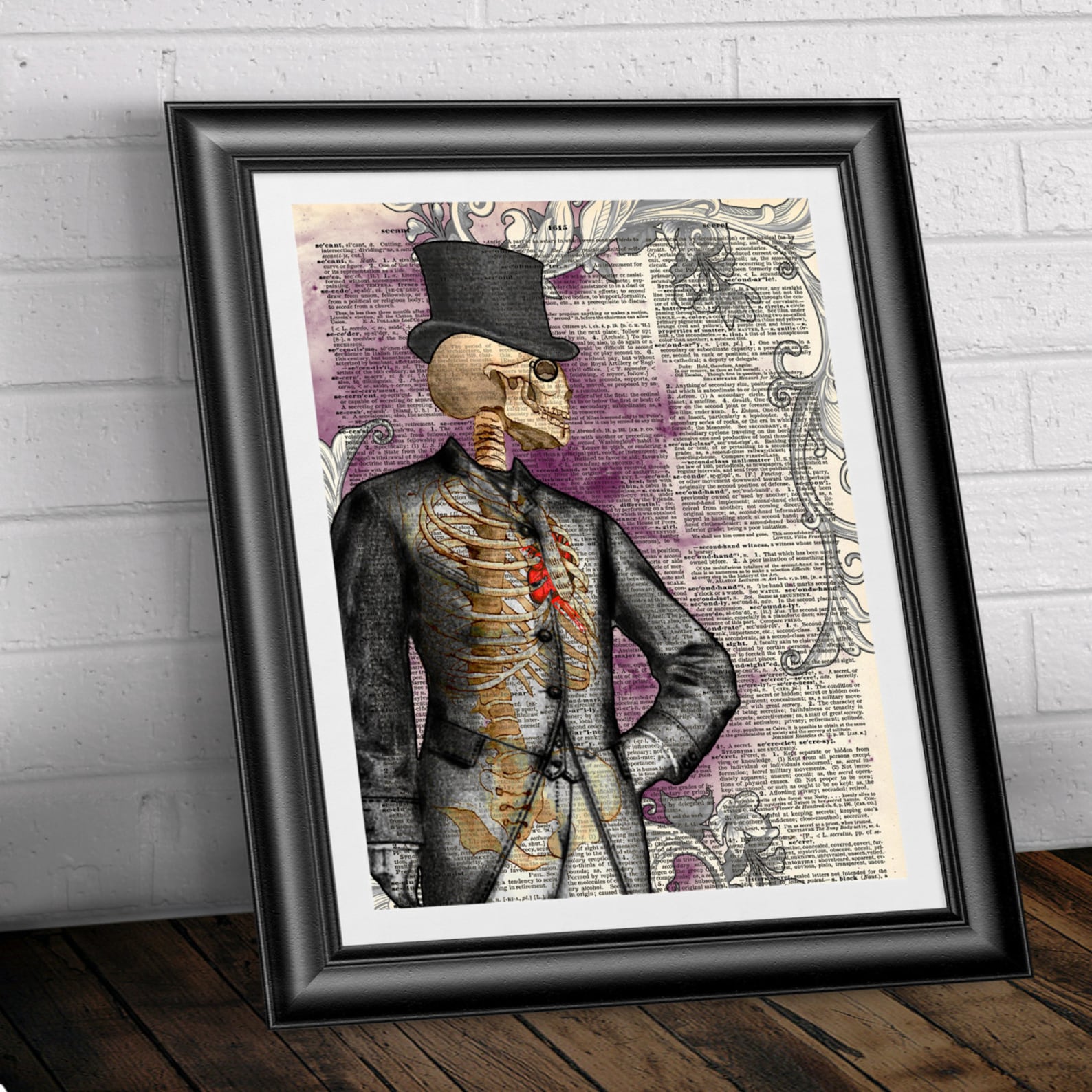 Gothic Victorian Anatomical Skeleton Gentleman. Art Print on - Etsy