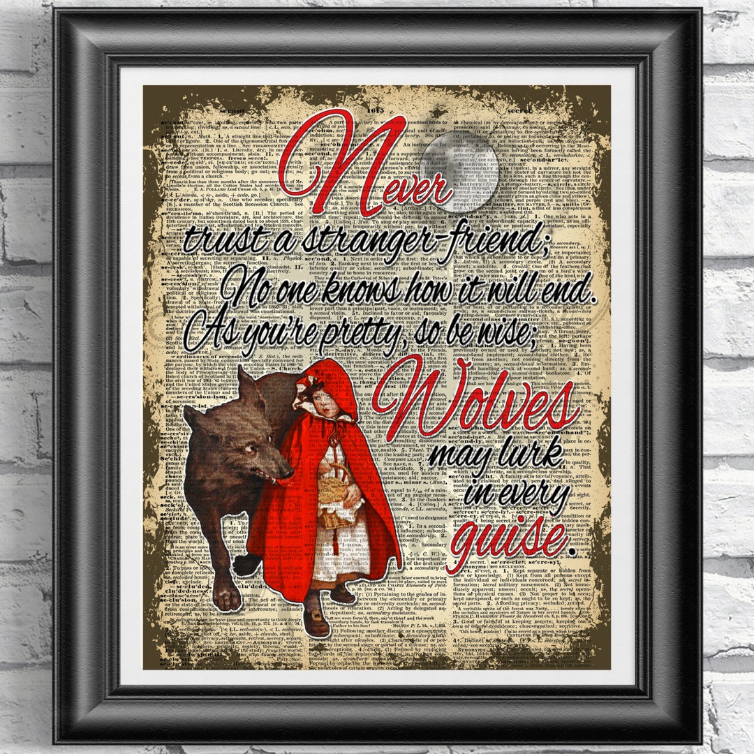 Little Red Riding Hood, Dictionary Book Page Print, Wall Decor ...