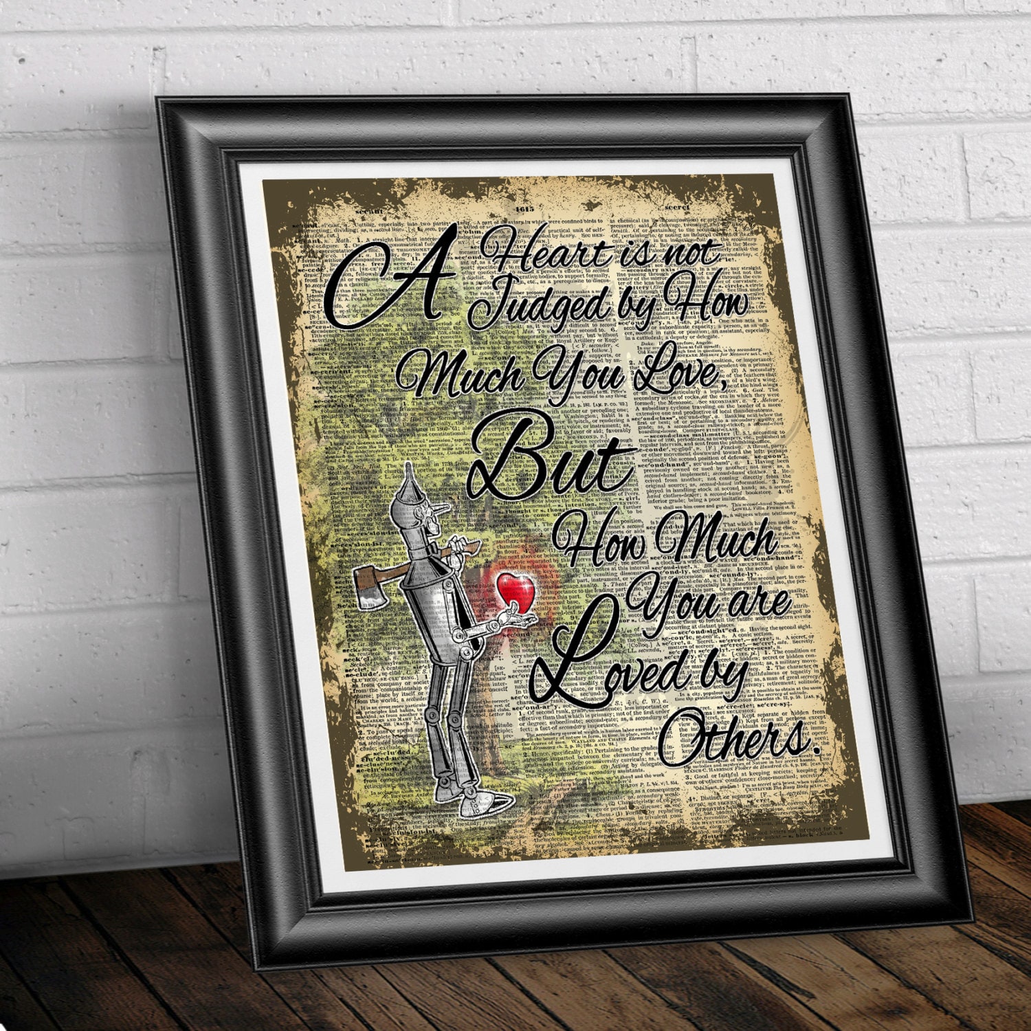 Wizard of Oz Print, Tin Man Book Page Art, Quote Print, Witch Print ...