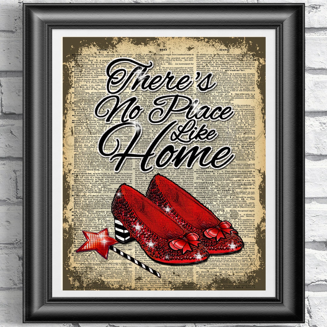 Wizard of Oz Print, Ruby Red Shoes Print, Book Page Art, Home Quote ...