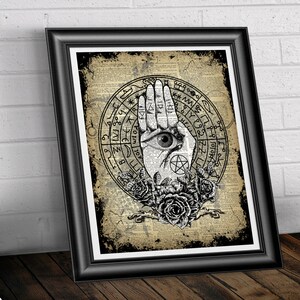 Witchcraft Wiccan Print - Pagan Decor - Palm Art Work Home Decor ...
