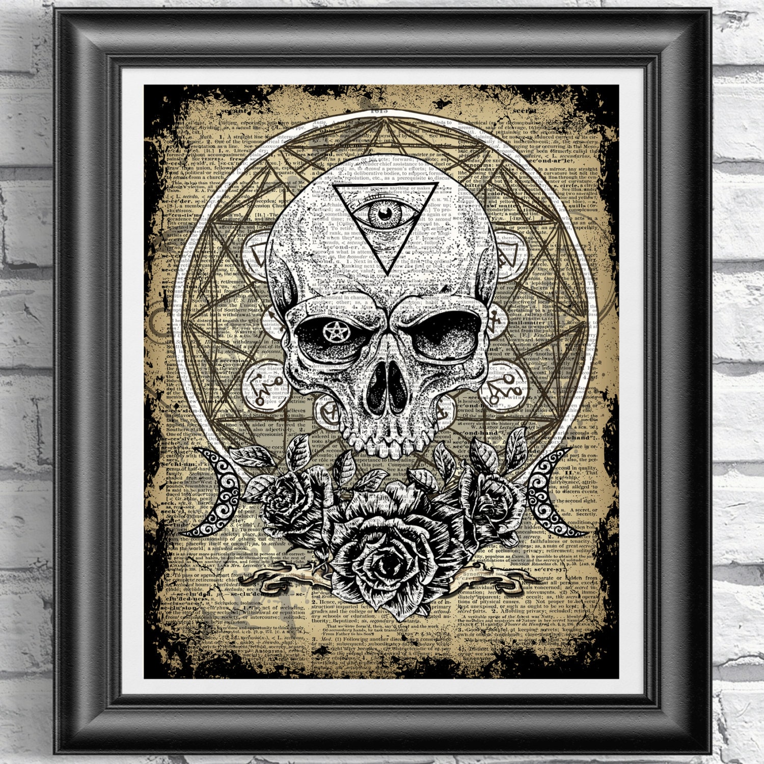 Witchcraft Wiccan Print Skull Print Alchemy Gothic Pagan Art | Etsy