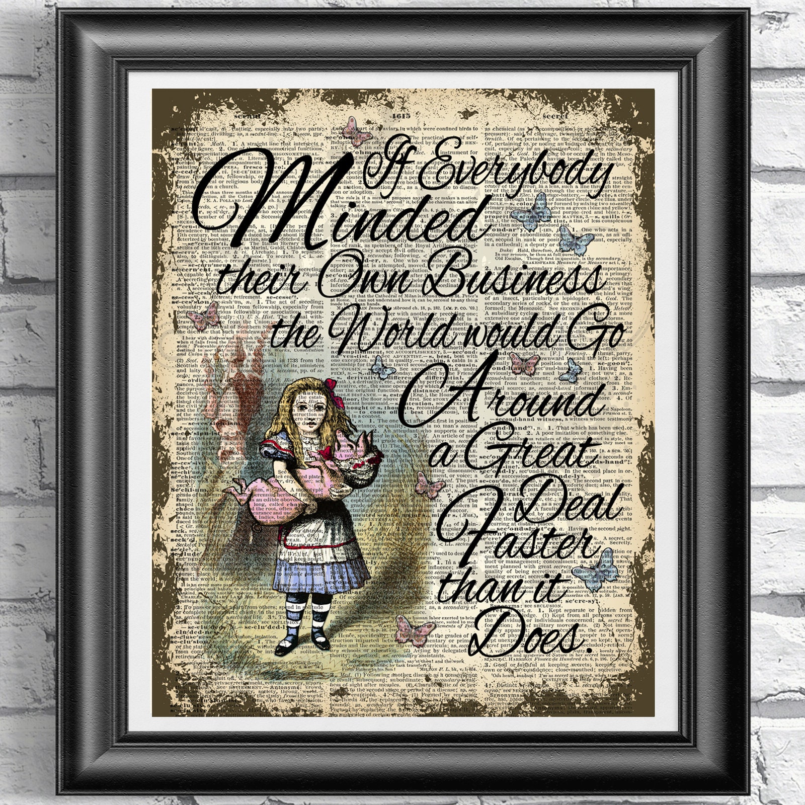 Alice in Wonderland Quote Wall Art Poster Nursery Home Decor | Etsy