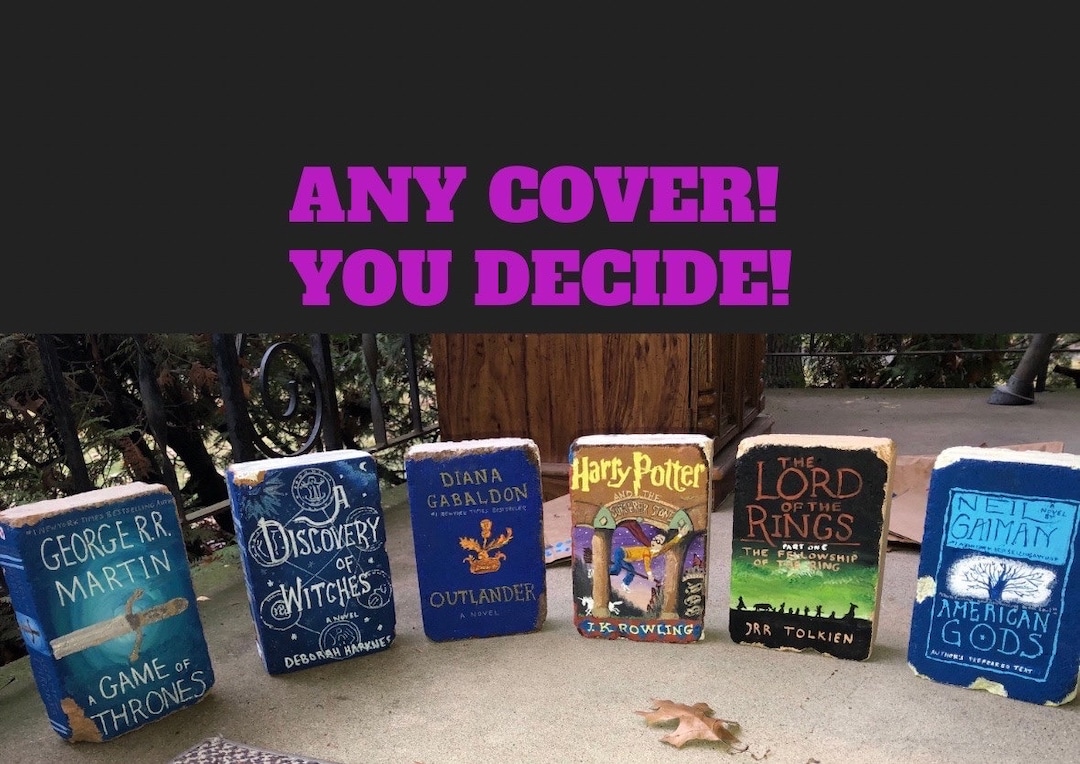 1 Garden Brick Book Cover Painted to Look Like Your Favorite Books for ...