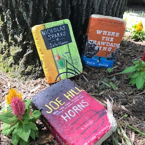 1 Garden Brick Book Cover Painted to Look Like Your Favorite Books for ...