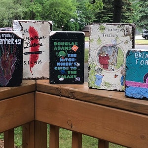 1 Garden Brick Book Cover Painted to Look Like Your Favorite Books for ...