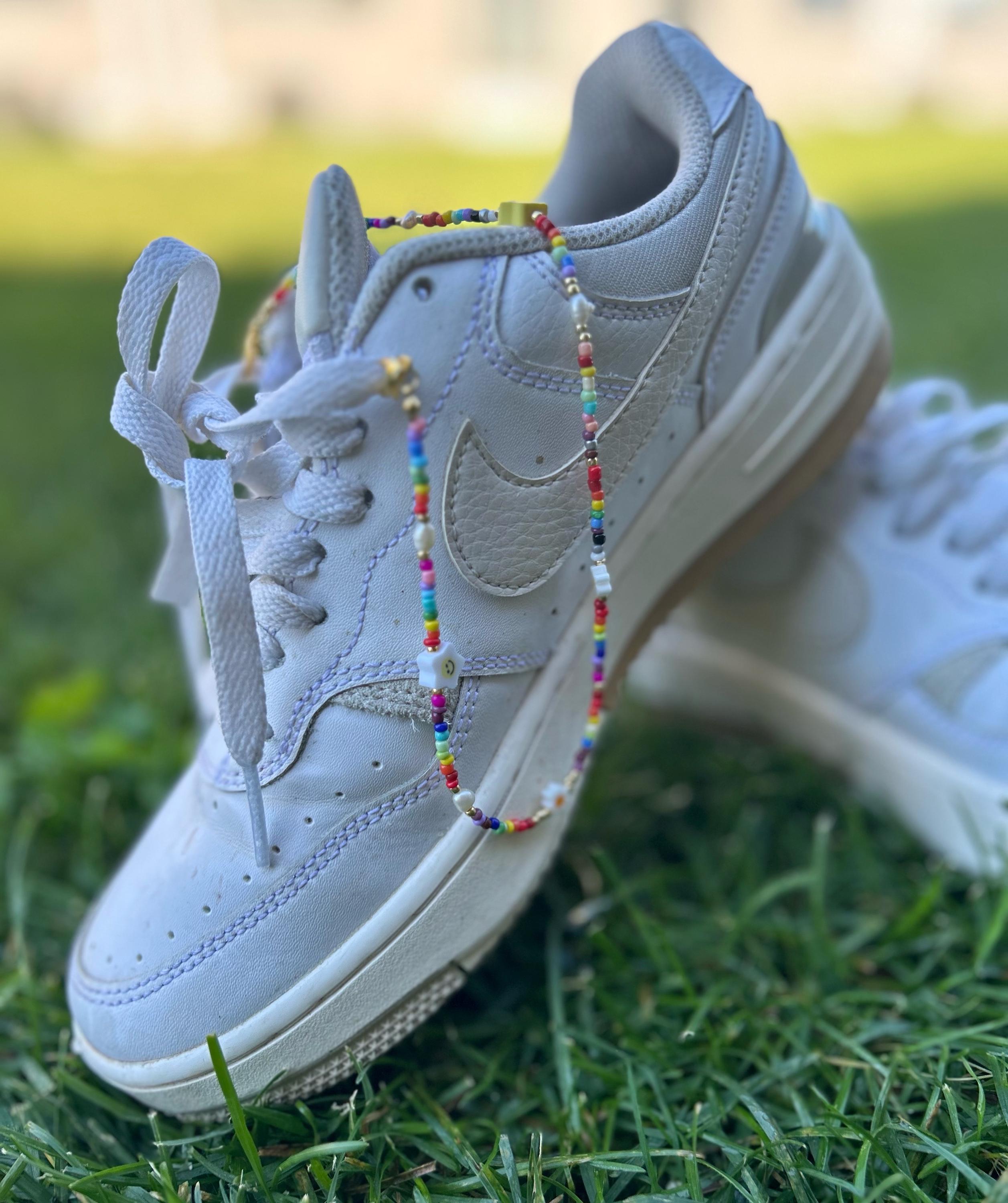 Beaded Rainbow Shoe Chain Shoe Lace sneaker Accessories Shoe Jewelry ...