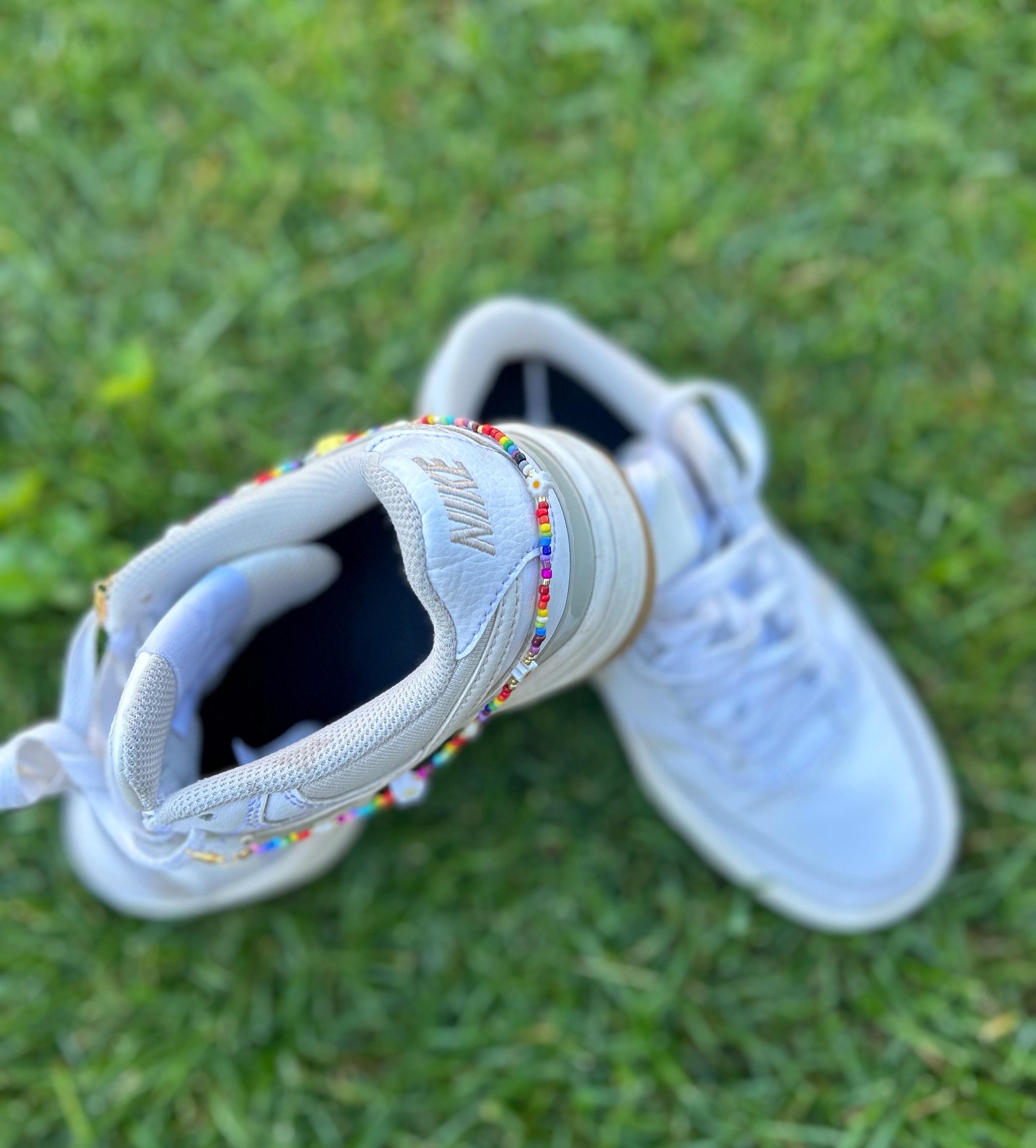 Beaded Rainbow Shoe Chain Shoe Lace sneaker Accessories Shoe Jewelry ...
