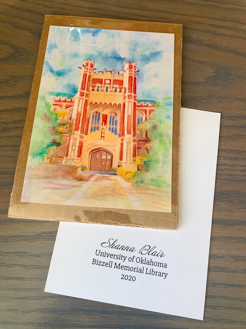 University of Oklahoma Bizzell Memorial Library original - Etsy