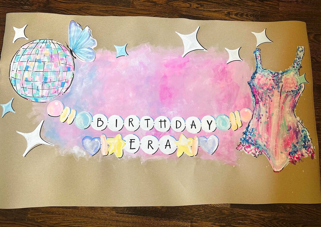 Ready to Ship Customizable taylor Swift Theme Birthday Era Party Banner ...