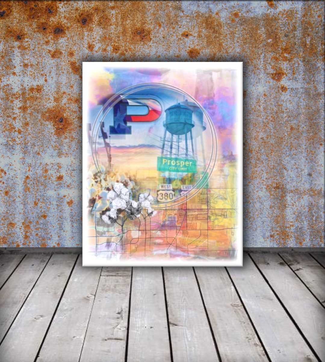Prosper Texas Map Series, Original Artwork - Glicee Print - Watercolor ...