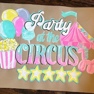 Circus Birthday Party Banner: Pastel Pink Painted Kraft Paper - Etsy