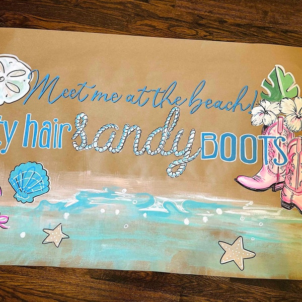 Beach Theme Brown Paper Banner - Etsy