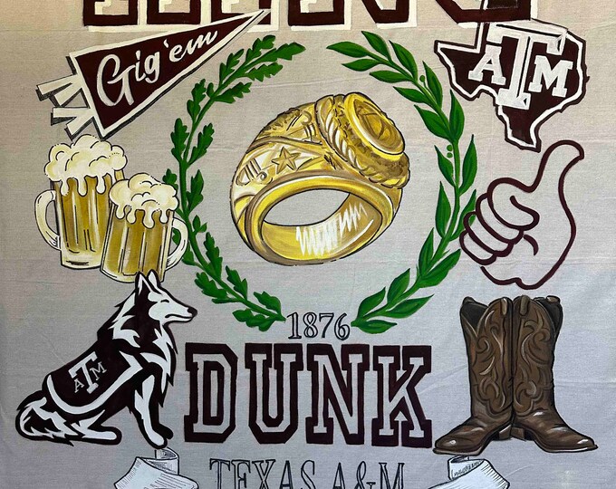 Aggie Ring Dunk Photo Backdrop Canvas Banner, Hand Painted - Etsy