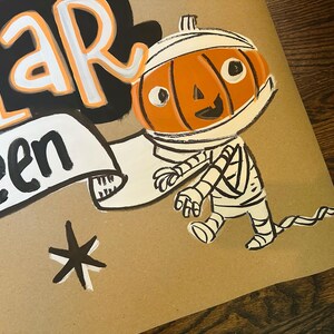 Ready to Ship- Spook-tacular, Halloween Party Banner, Painted Butcher ...