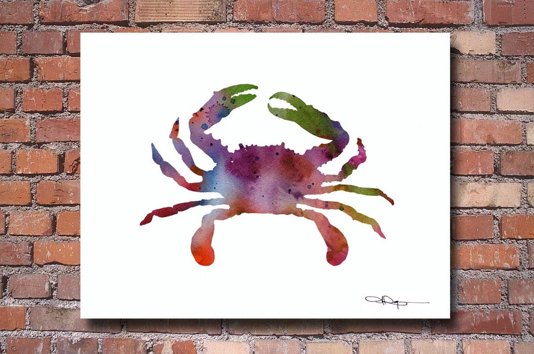 Crab Art Print Abstract Watercolor Painting Kitchen Art Wall Decor - Etsy