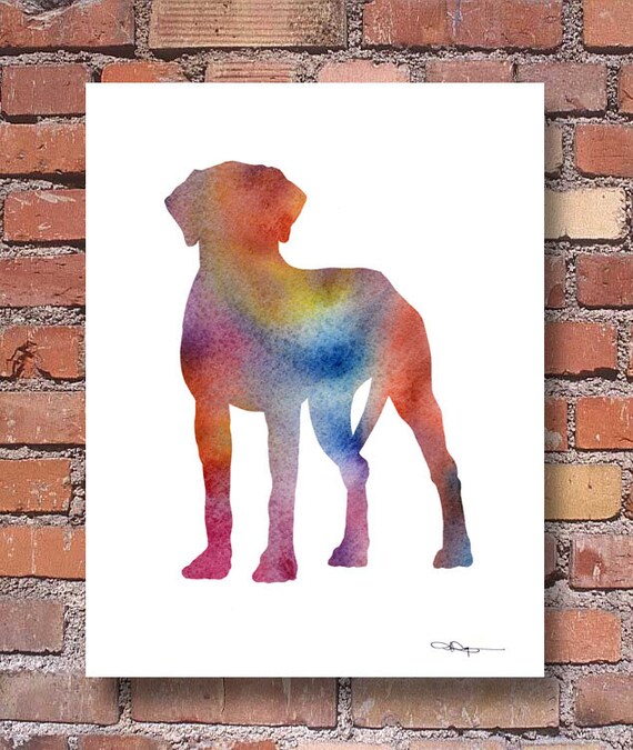 Rhodesian Ridgeback Art Print Abstract Watercolor Painting | Etsy