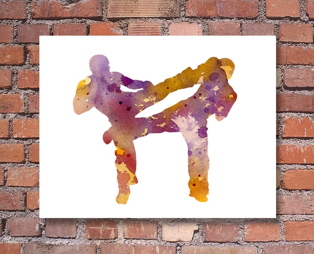 Kick Boxing Art Print Abstract Watercolor Painting Wall Decor - Etsy