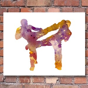 Kick Boxing Art Print Abstract Watercolor Painting Wall Decor - Etsy