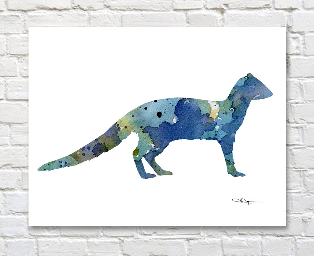 Mongoose Art Print Abstract Watercolor Painting Wall Decor - Etsy