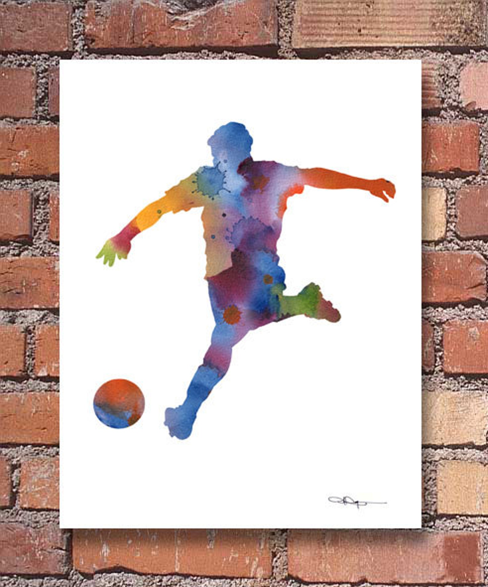 Soccer Art Print Abstract Watercolor Painting Wall Decor - Etsy