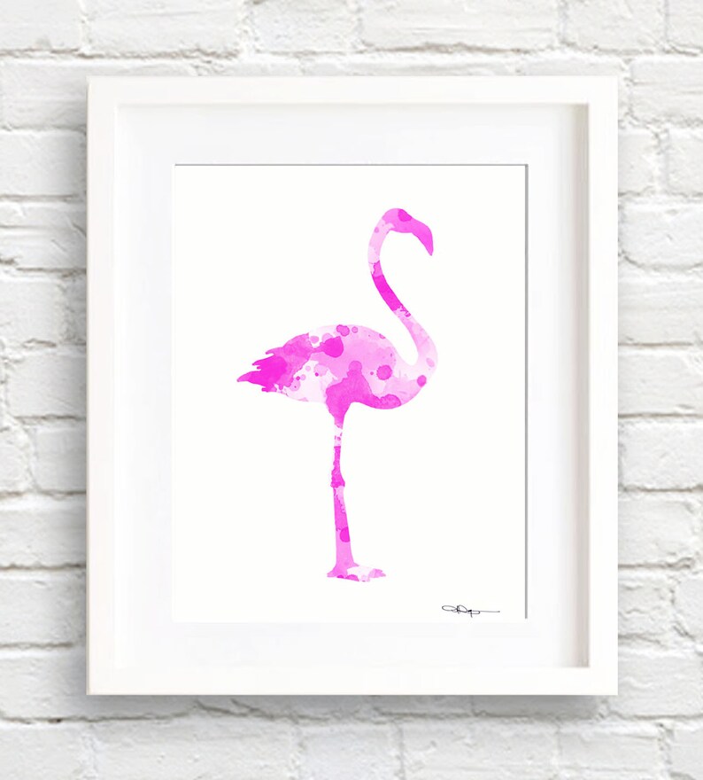 Flamingo Art Print Abstract Watercolor Painting Wall Decor - Etsy