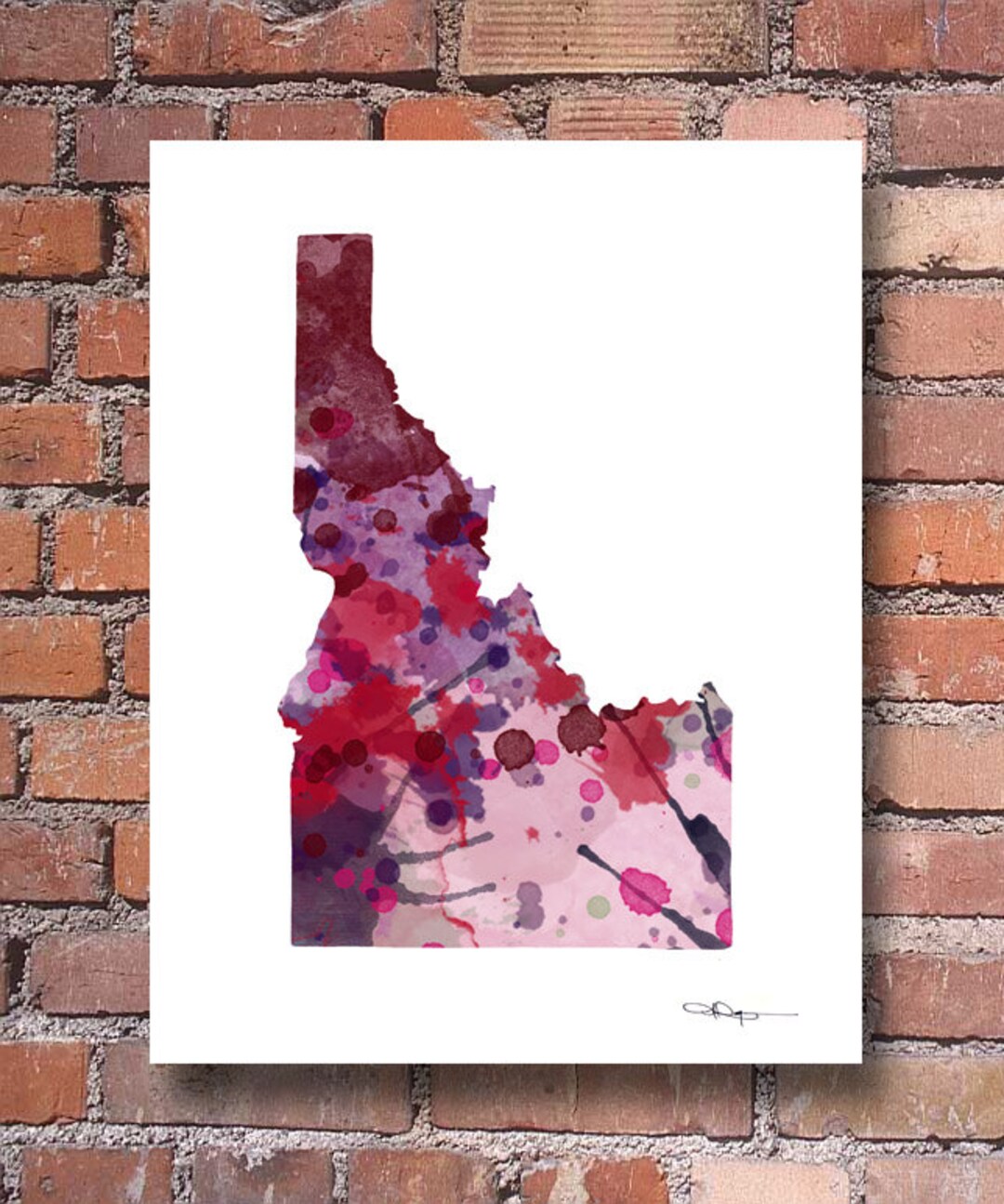 Idaho Map Abstract Watercolor Art Print Wall Decor - Etsy