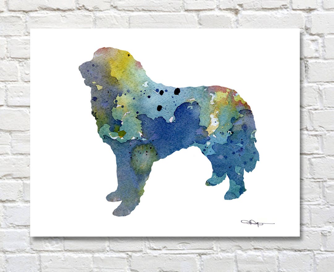 Great Pyrenees Art Print - Abstract Watercolor Painting - Dog - Wall ...